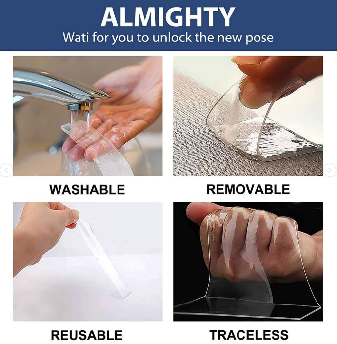 Teipe Nano Doble Cara Transparente Reusable – Kool Depot